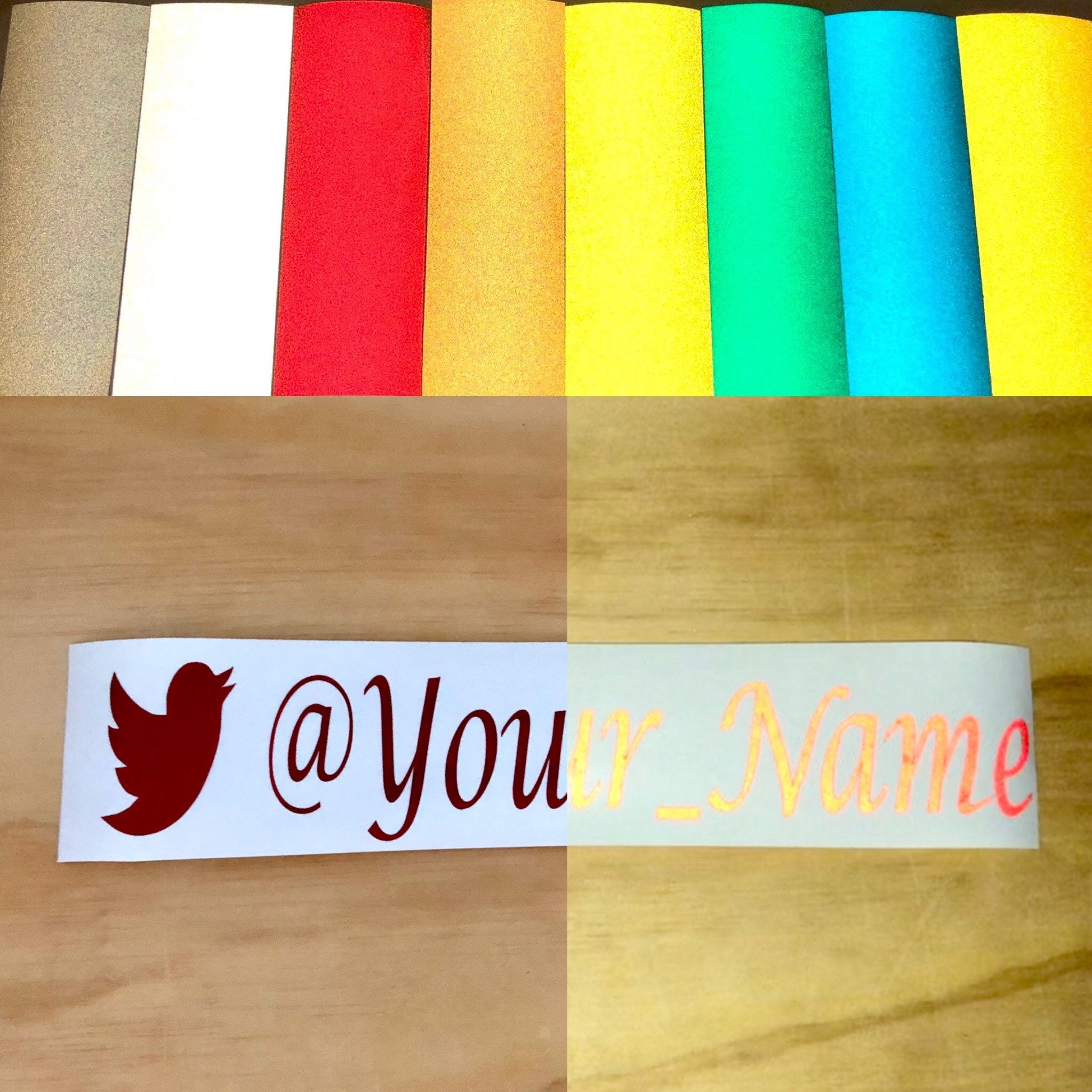 REFLECTIVE Custom Twitter Handle Vehicle Window Decal | 8 Inch or 10 ...