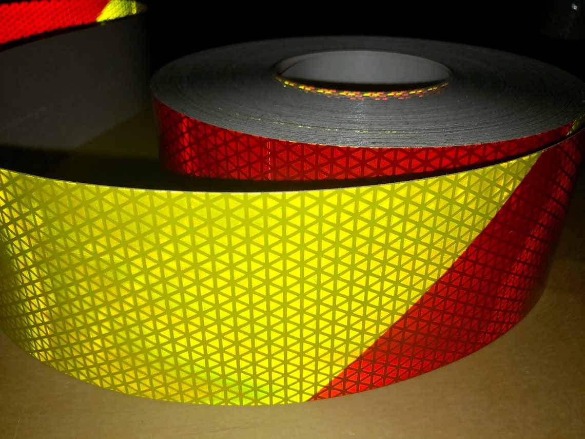 Chevron V98 Pre-striped Reflective Tape 3” by the Foot - Red/yellow - Etsy