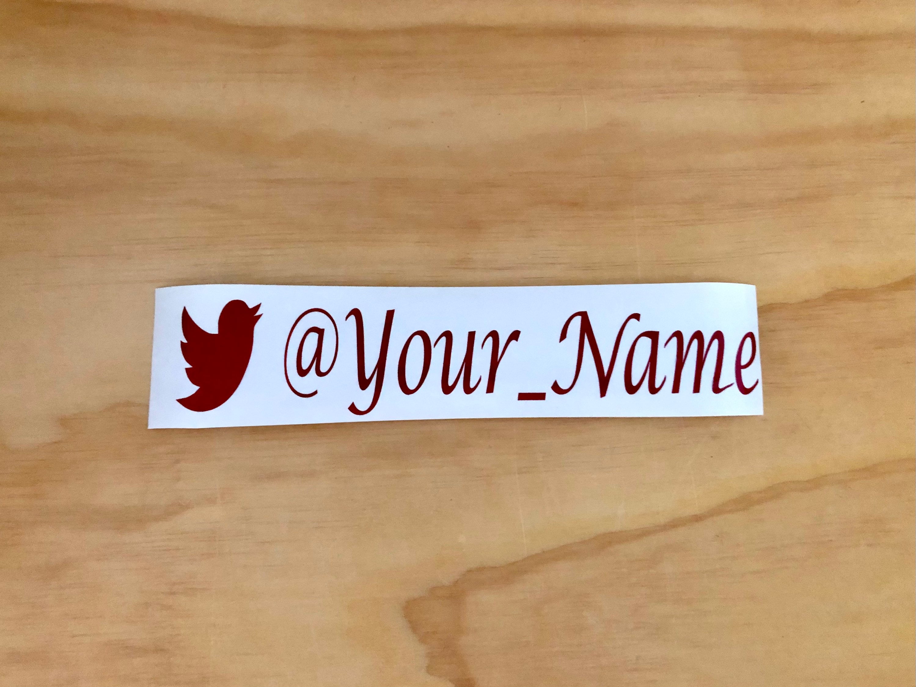 REFLECTIVE Custom Twitter Handle Vehicle Window Decal | 8 Inch or 10 ...