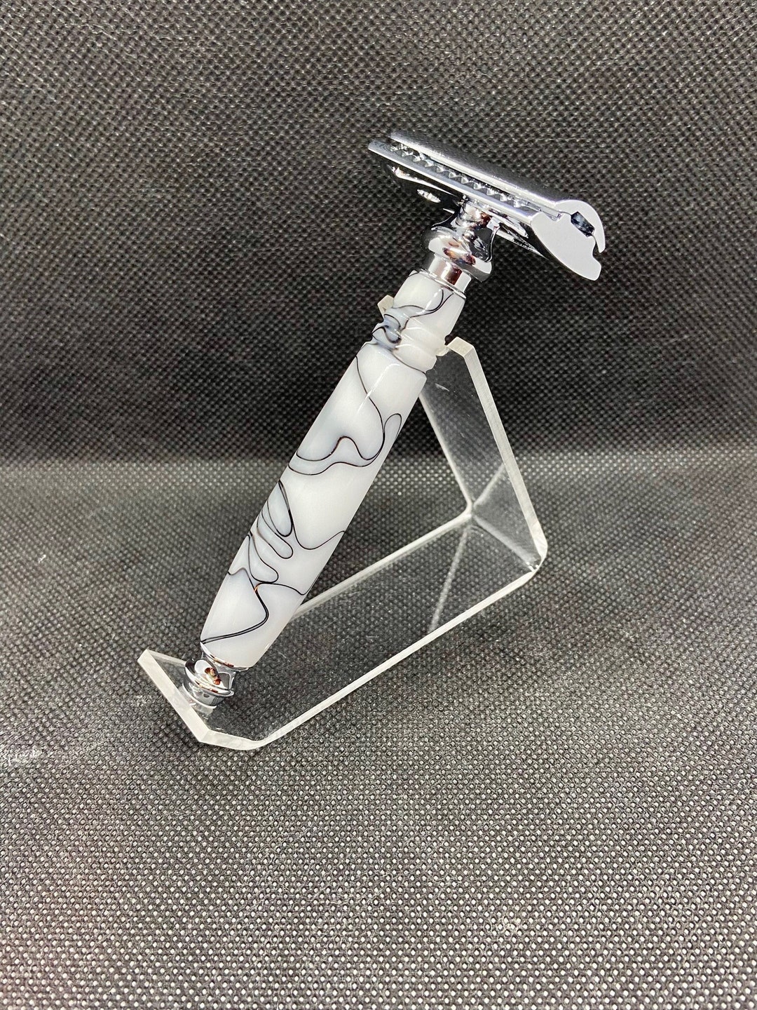 Safety Razor With Black / White Epoxy Handle. (blade NOT Included). - Etsy