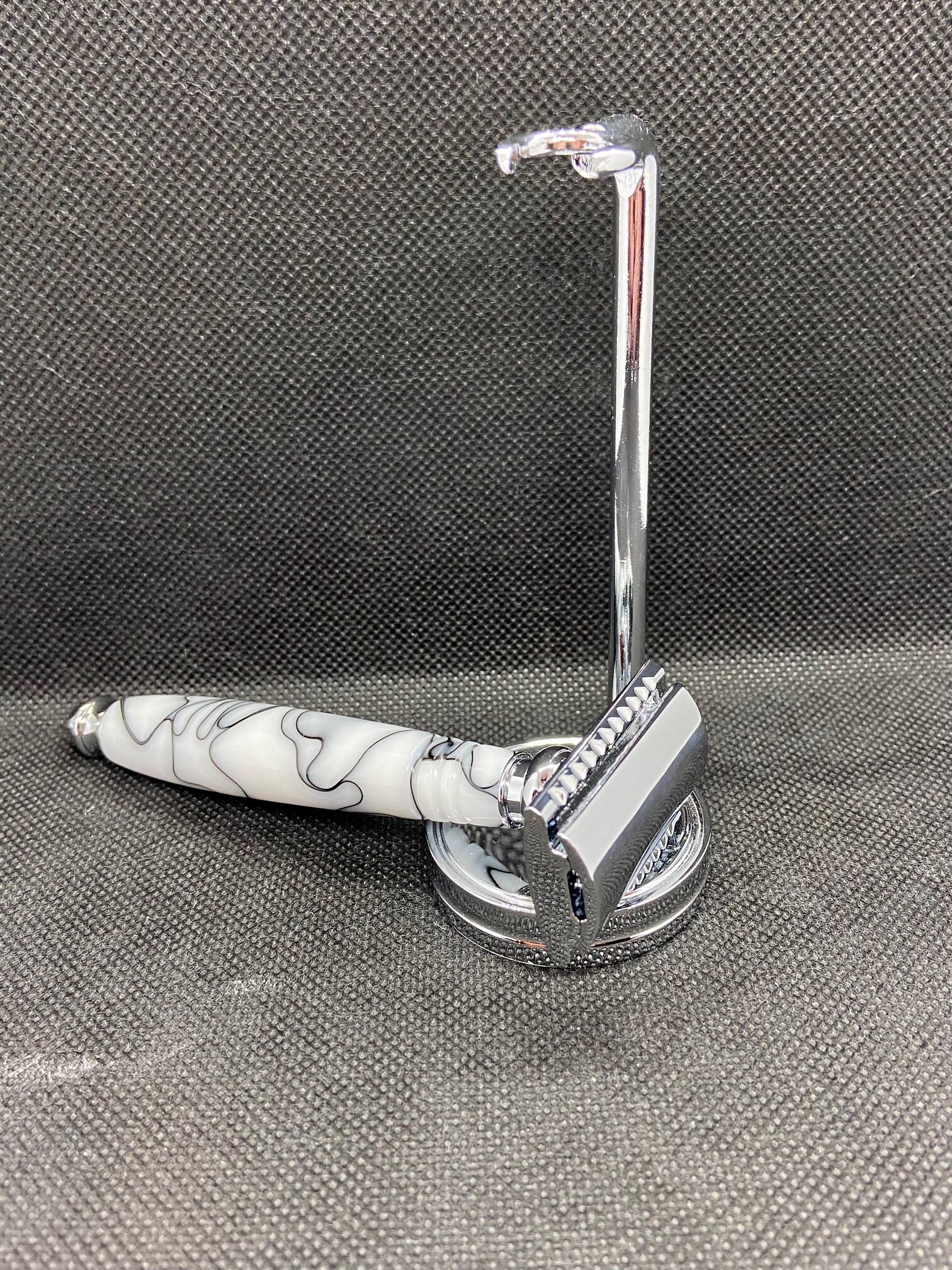 Safety Razor With Black / White Epoxy Handle. (blade NOT Included). - Etsy