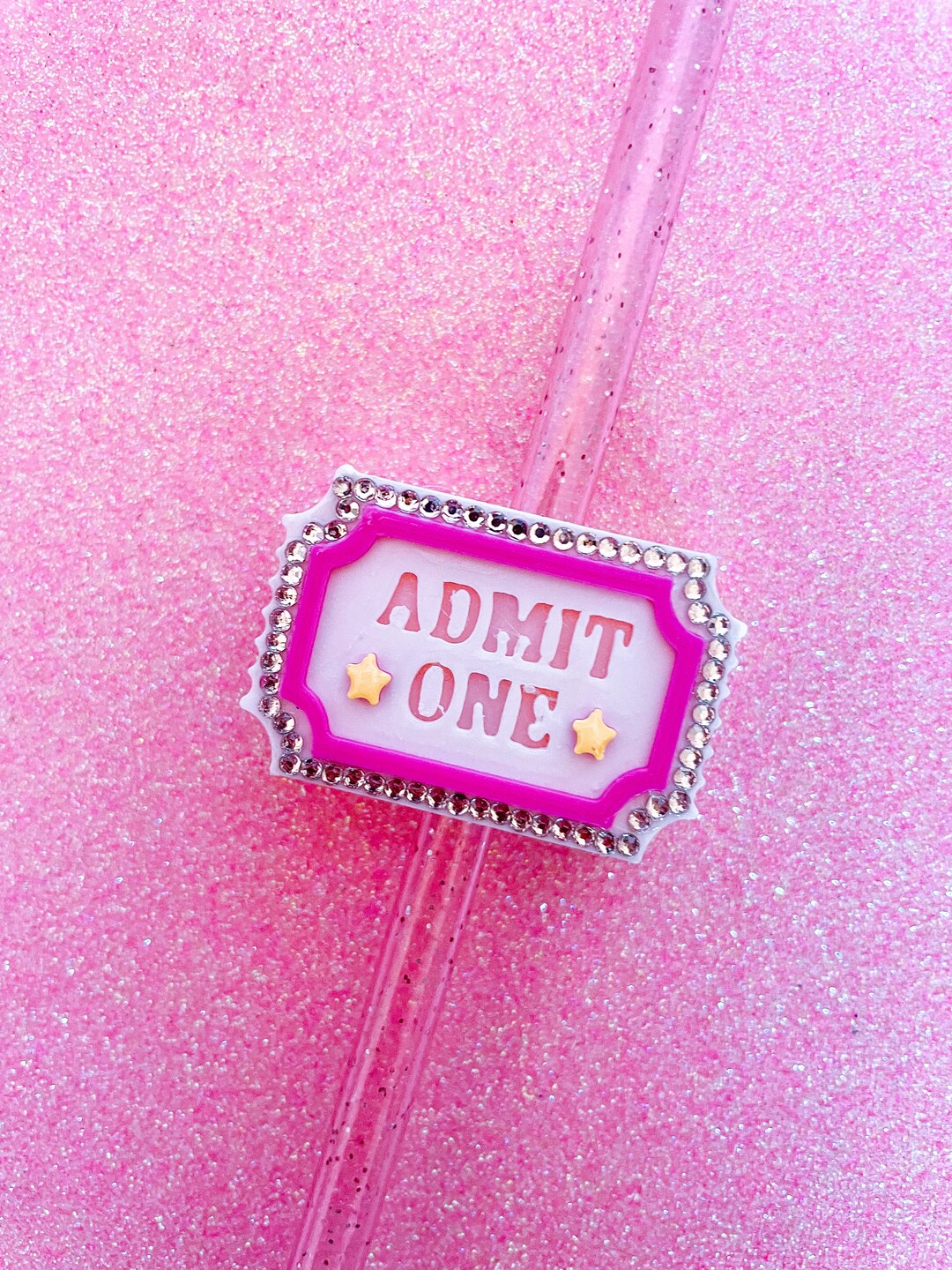 Ticket Straw Topper - Etsy