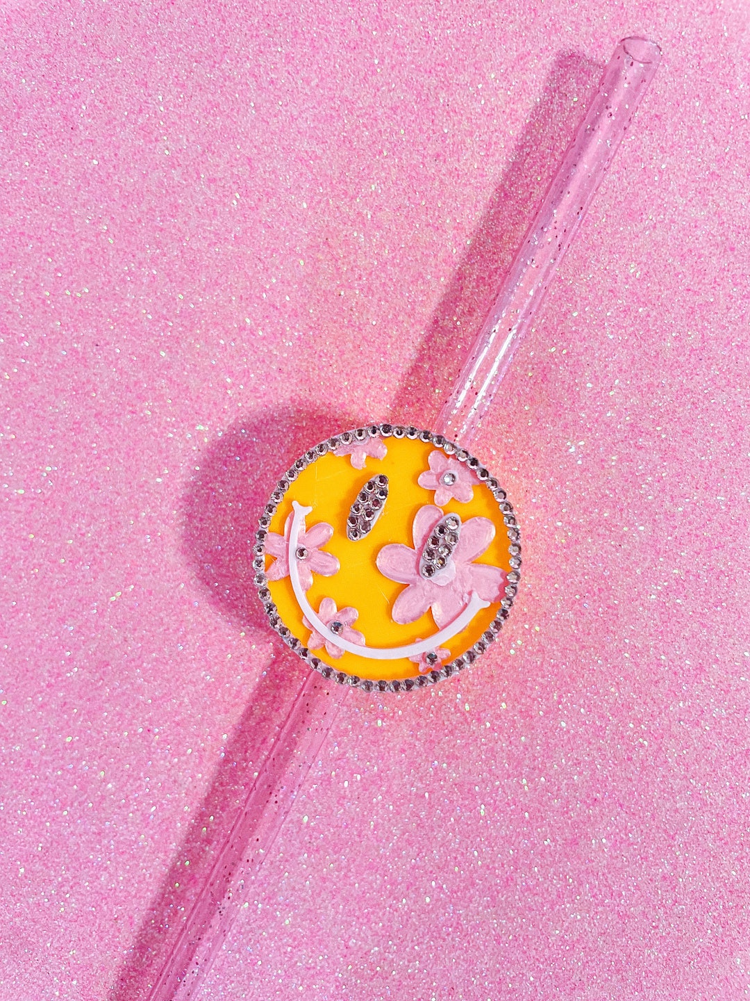 Smiley Face Straw Topper - Etsy