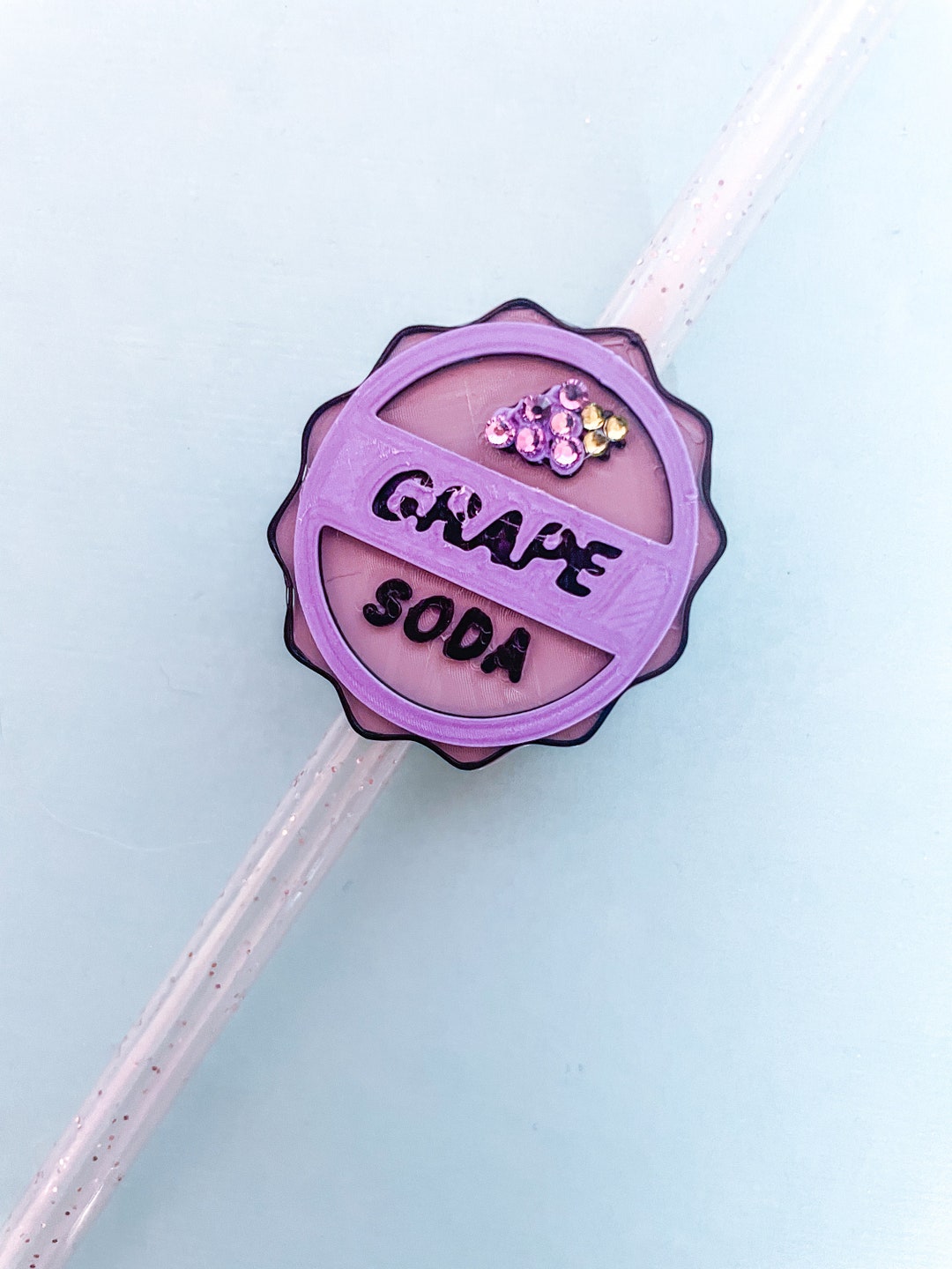 Grape Soda Straw Topper - Etsy