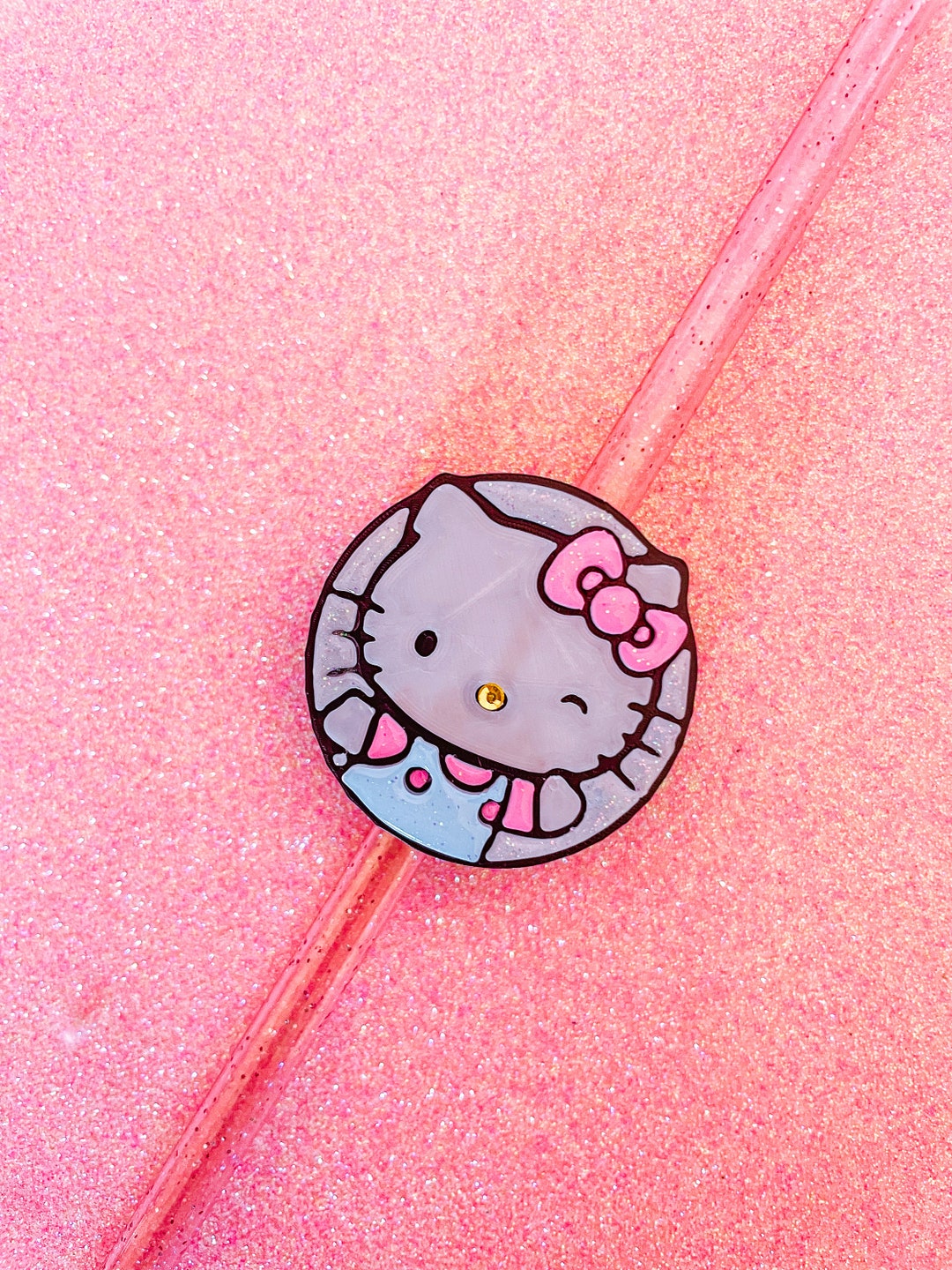 Hello Kitty Straw Topper - Etsy