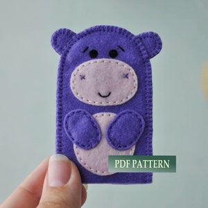 PDF Pattern, Felt Hippo Finger Puppet Pattern, Hippo Sewing Tutorial ...