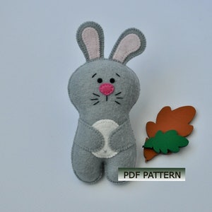 PDF Sewing Pattern: Tiny Felt Bunny. DIY Bunny Toy Plush. Easy Sewing ...
