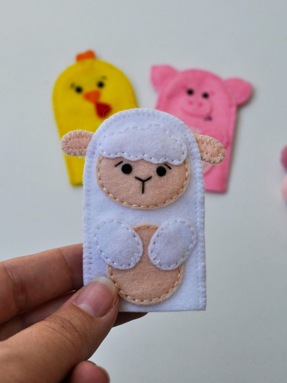 PDF Pattern – Felt Sheep Finger Puppet Sewing Pattern and Tutorial, DIY ...