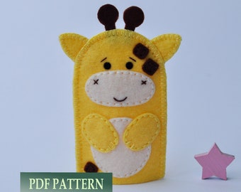 PDF Sewing Pattern – Felt Giraffe Finger Puppet. Easy DIY Toy Tutorial ...