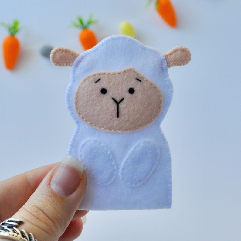 PDF Patterns: Easter Finger Puppet Set. Easy Sew Felt Bunny, Chick ...