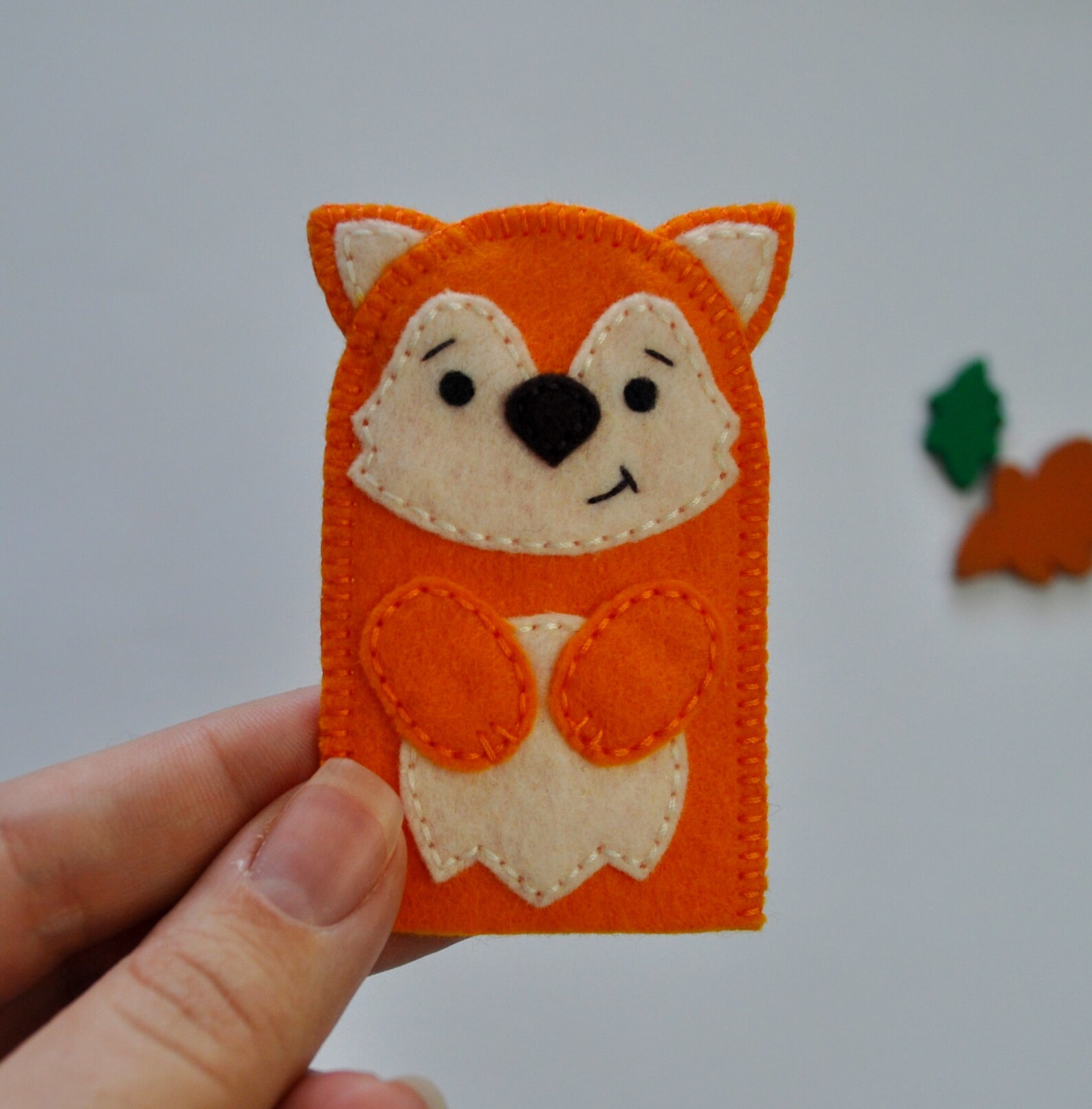 PDF Pattern Felt Fox Finger Puppet, DIY Sewing Tutorial, Felt Toy for ...
