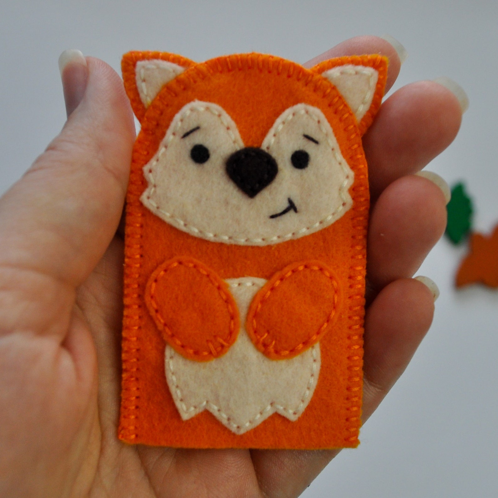 PDF Pattern Felt Fox Finger Puppet, DIY Sewing Tutorial, Felt Toy for ...