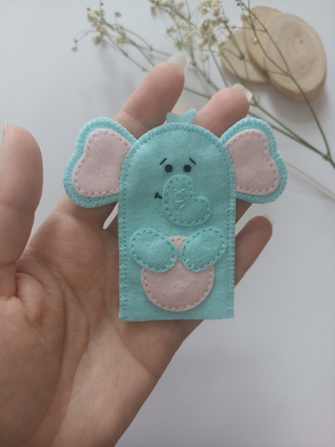 PDF Pattern, Felt Patter, Elephant Finger Puppet Pattern, Elephant ...