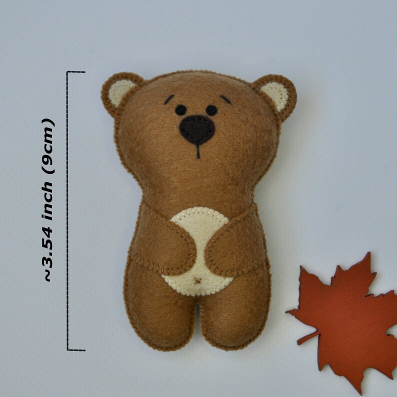PDF Sewing Pattern: Tiny Felt Teddy Bear. DIY Teddy Bear Toy Plush ...