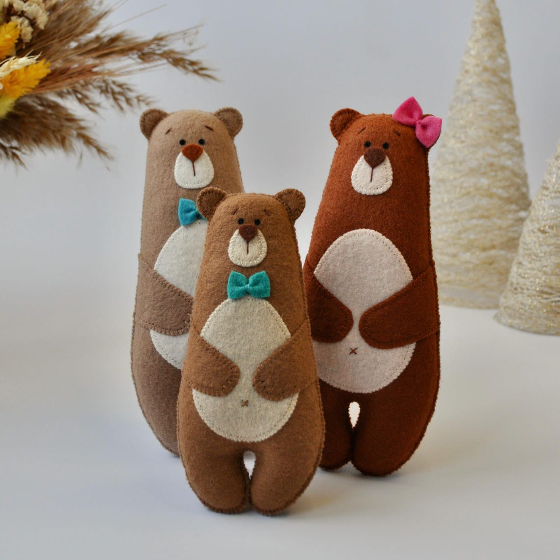 Felt Teddy Bear PDF Sewing Pattern Including Two Sizes With Step by ...