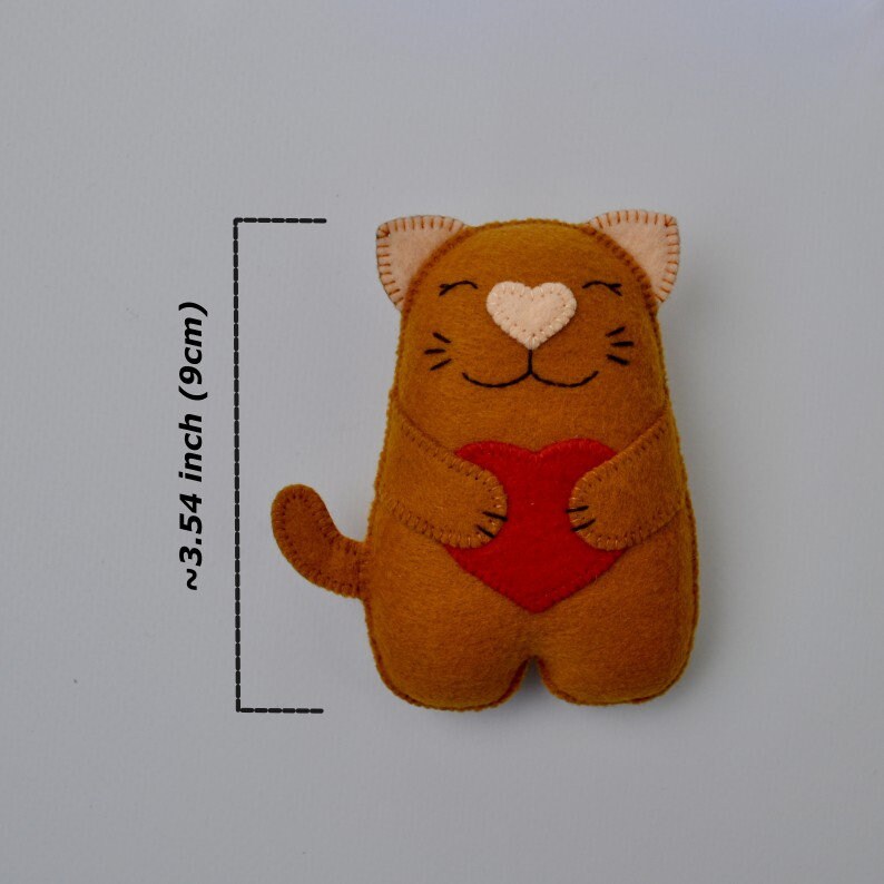 PDF Sewing Pattern: Felt Cat With a Heart. DIY Cat Toy Plush. Easy ...