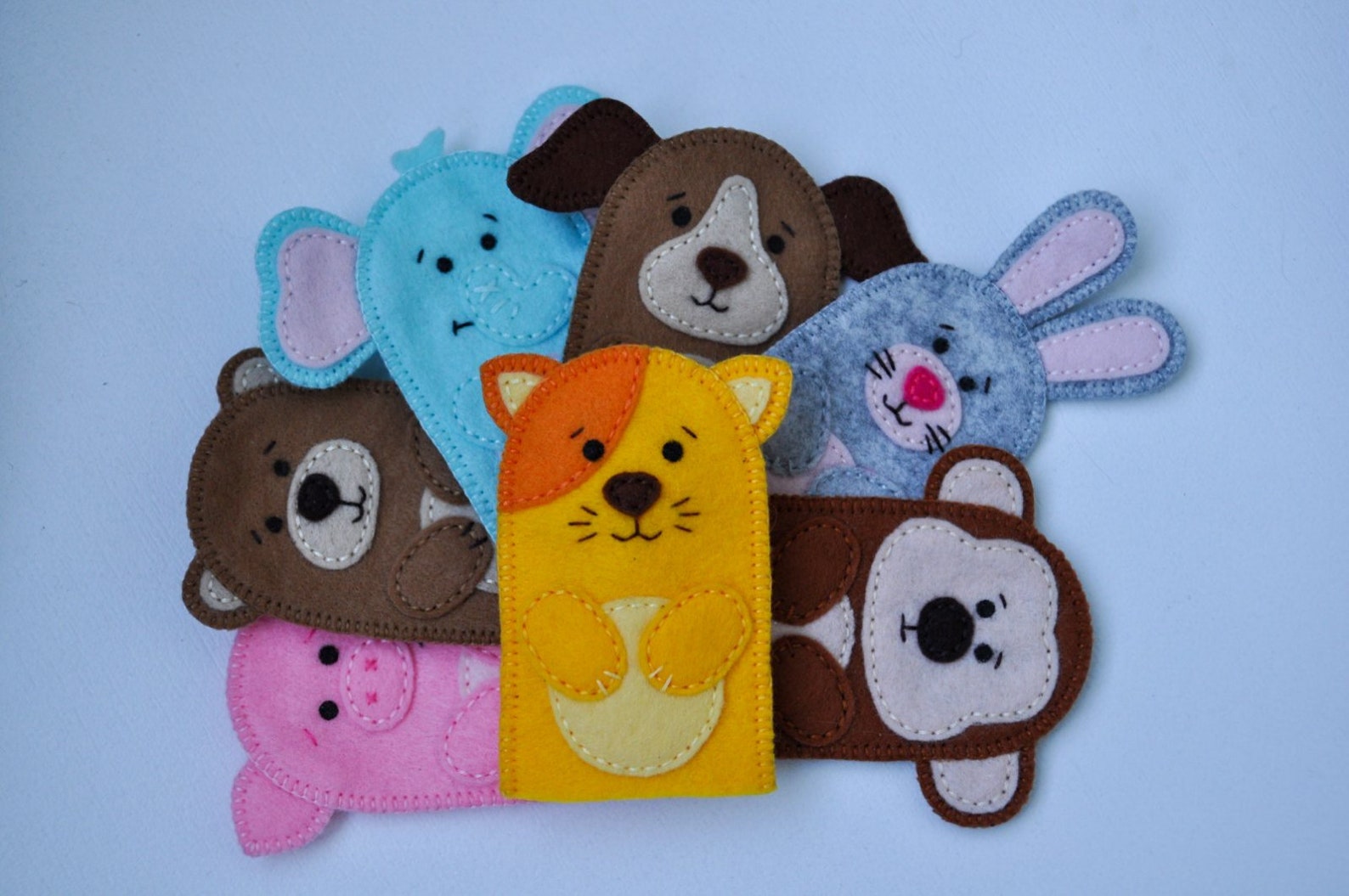 Cat Finger Puppet Pattern (PDF): Felt Sewing Tutorial, Easy DIY E ...