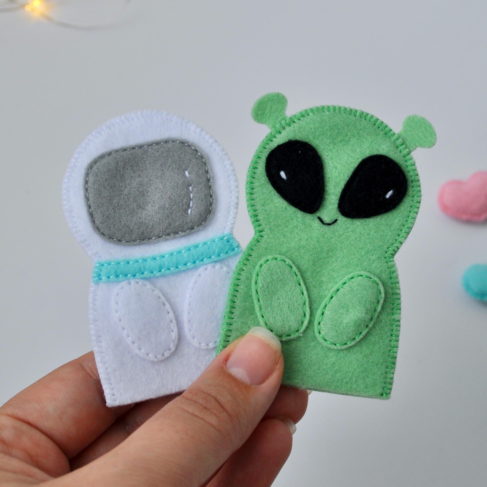 PDF Patterns: Space Finger Puppet Set. Easy Sew Felt Astronaut, Rocket ...