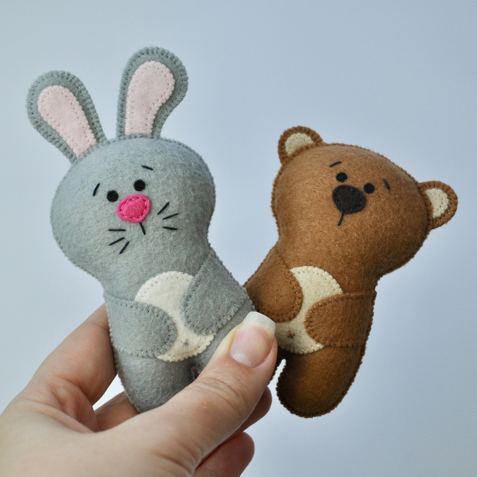 PDF Sewing Patterns: Tiny Felt Forest Animals. DIY Teddy Bear and Bunny ...