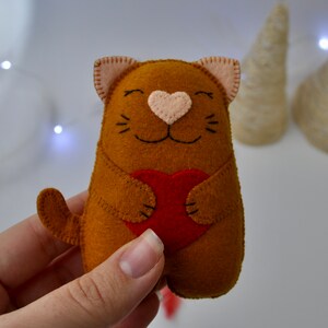 PDF Sewing Pattern: Felt Cat With a Heart. DIY Cat Toy Plush. Easy ...