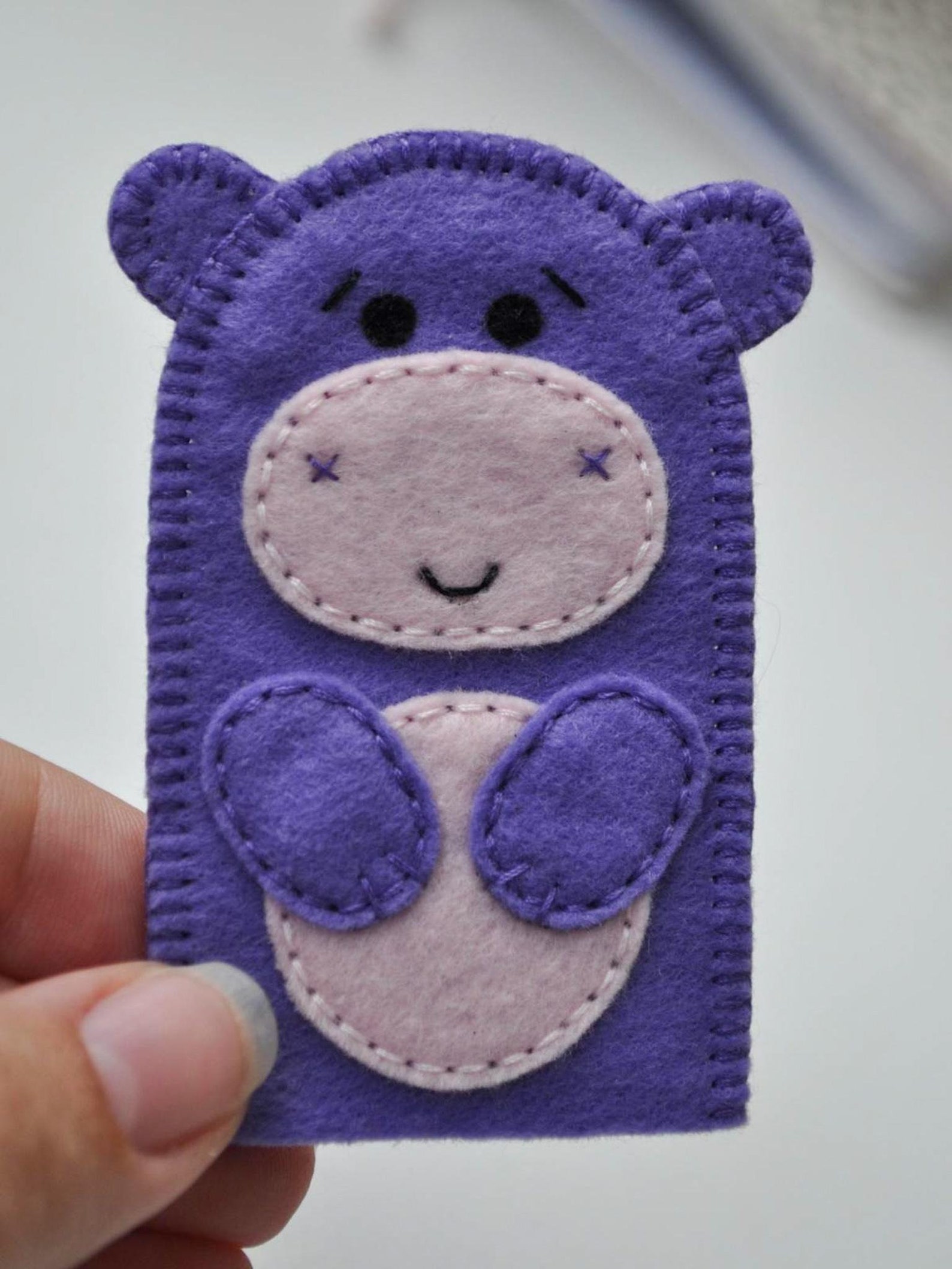 PDF Pattern, Felt Hippo Finger Puppet Pattern, Hippo Sewing Tutorial ...