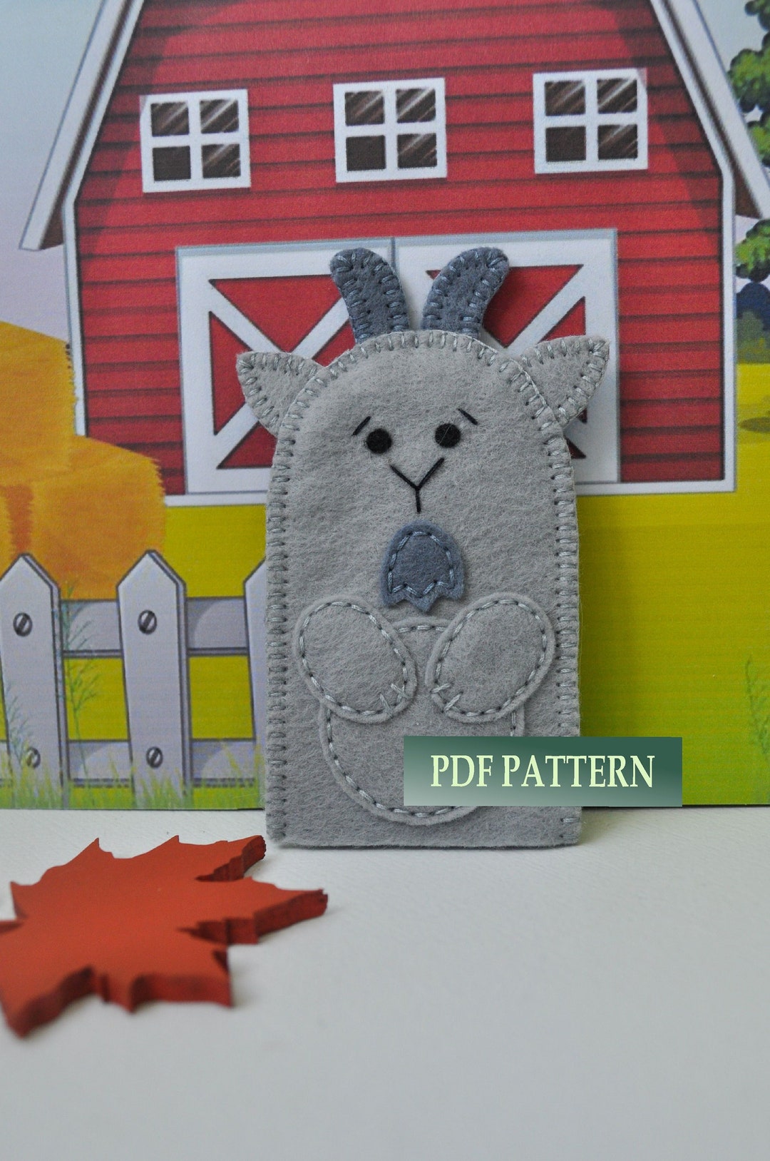 PDF Pattern, Felt Patter, Goat Finger Puppet Pattern, Goat Sewing ...