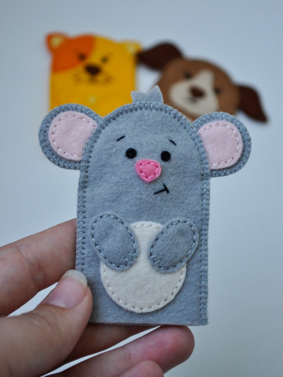 PDF Pattern, Felt Patter, Mouse Finger Puppet Pattern, Mouse Sewing ...