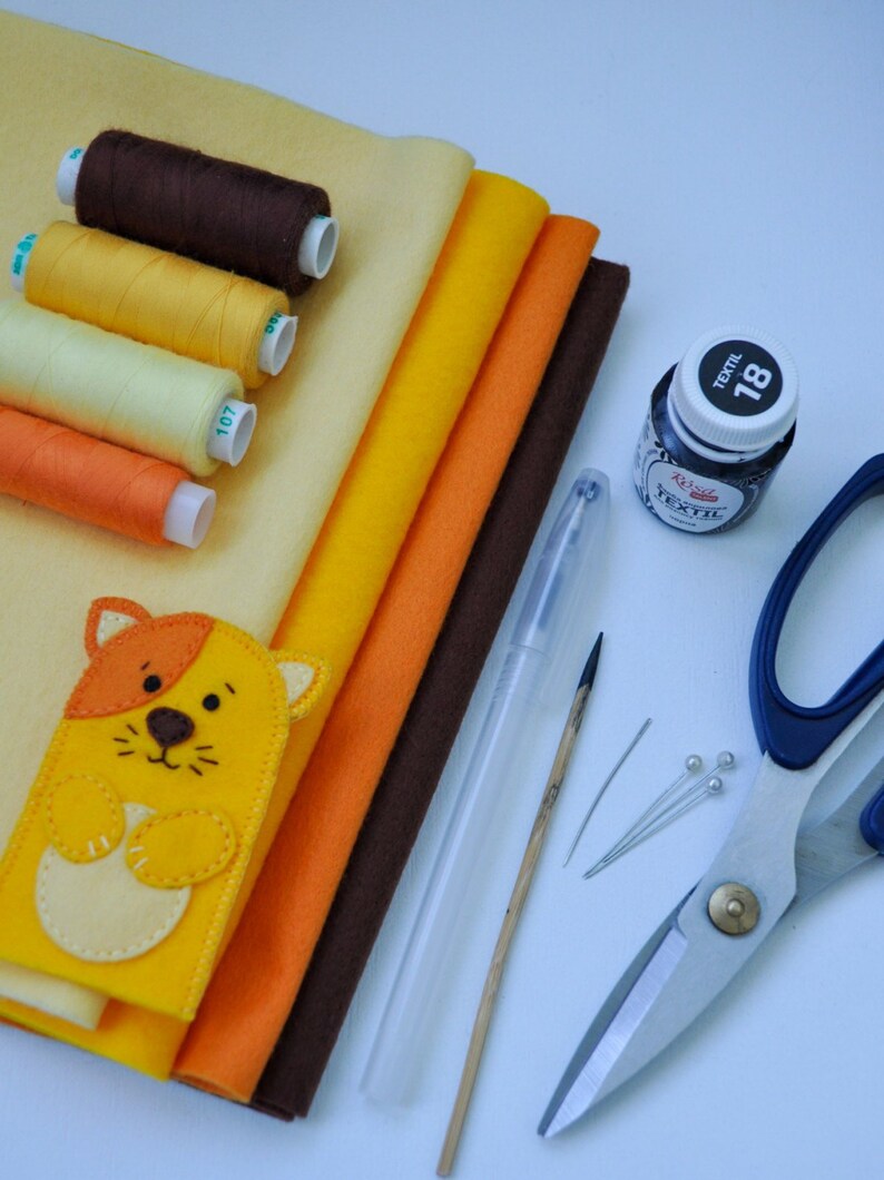 Cat Finger Puppet Pattern (PDF): Felt Sewing Tutorial, Easy DIY E ...