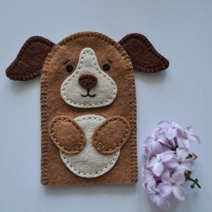 PDF Pattern, Felt Patter, Dog Finger Puppet Pattern, Puppy Sewing ...