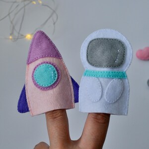 PDF Patterns: Space Finger Puppet Set. Easy Sew Felt Astronaut, Rocket ...