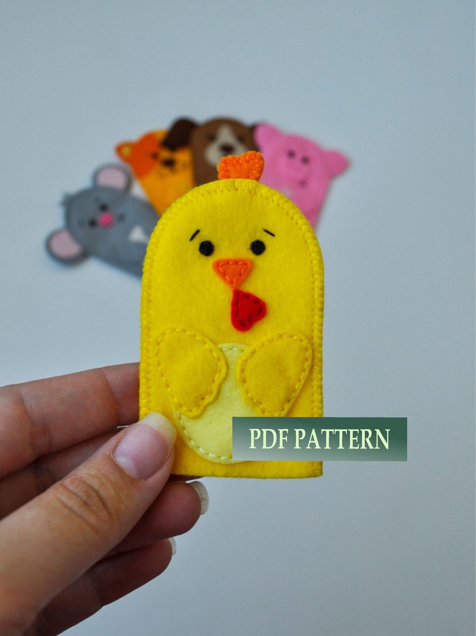 PDF Pattern, Felt Patter, Cockerel Finger Puppet Pattern, Cockerel ...