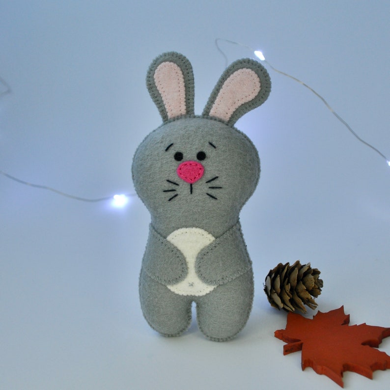 PDF Sewing Pattern: Tiny Felt Bunny. DIY Bunny Toy Plush. Easy Sewing ...