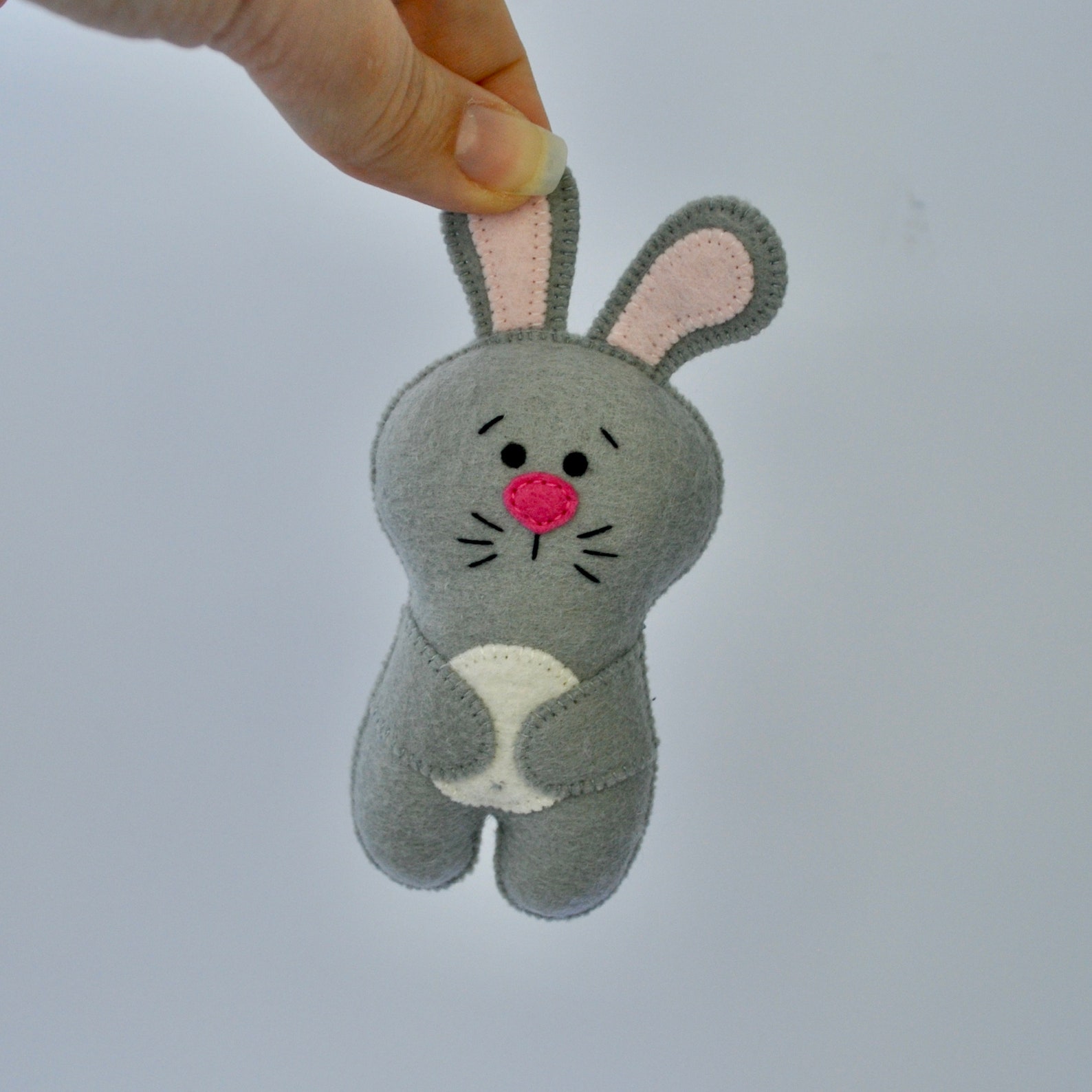 PDF Sewing Pattern: Tiny Felt Bunny. DIY Bunny Toy Plush. Easy Sewing ...