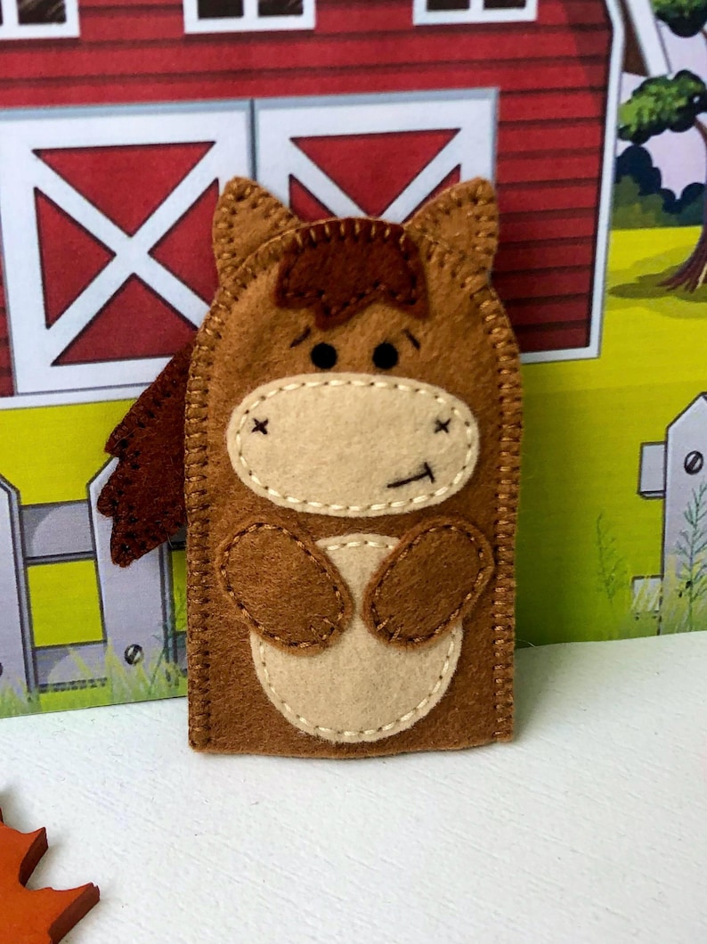 Horse Finger Puppet Pattern (PDF): Easy Felt Pony Sewing Tutorial, DIY ...