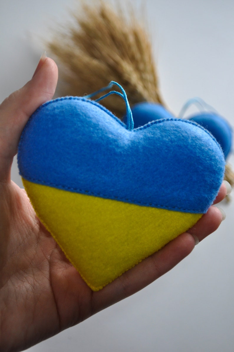Ukraine Flag Heart Ornament PDF Pattern. Ukrainian Heart. Blue and ...