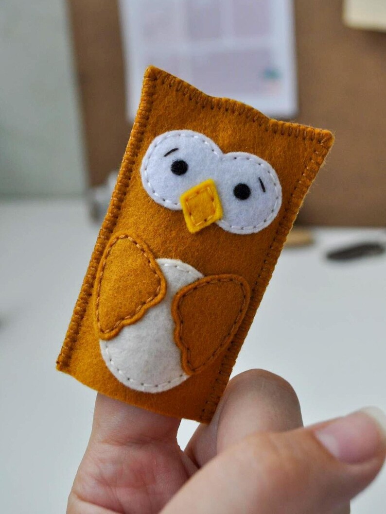 PDF Pattern, Felt Owl Finger Puppet Pattern, Owl Sewing Tutorial, DIY ...