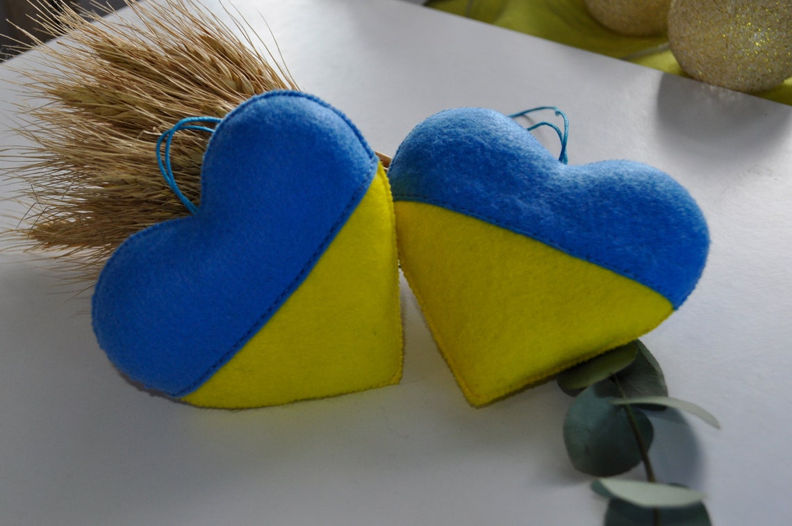 Ukraine Flag Heart Ornament PDF Pattern. Ukrainian Heart. Blue and ...