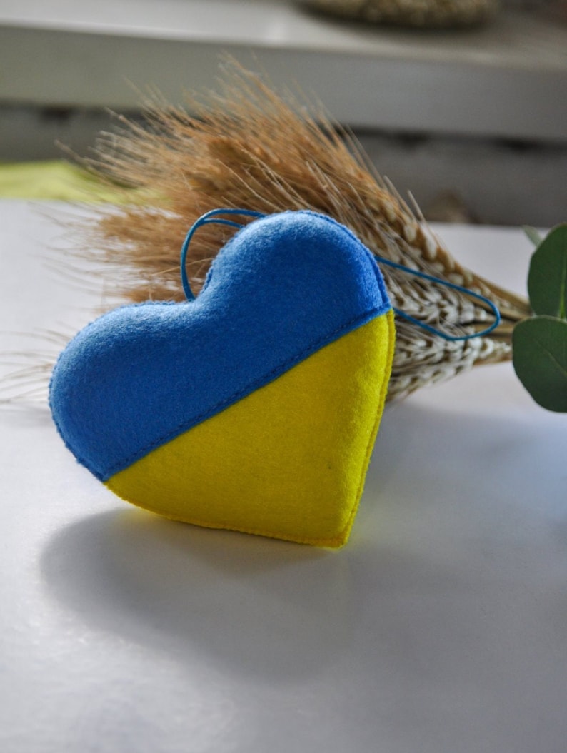 Ukraine Flag Heart Ornament PDF Pattern. Ukrainian Heart. Blue and ...