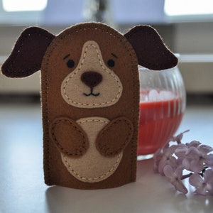 PDF Pattern, Felt Patter, Dog Finger Puppet Pattern, Puppy Sewing ...