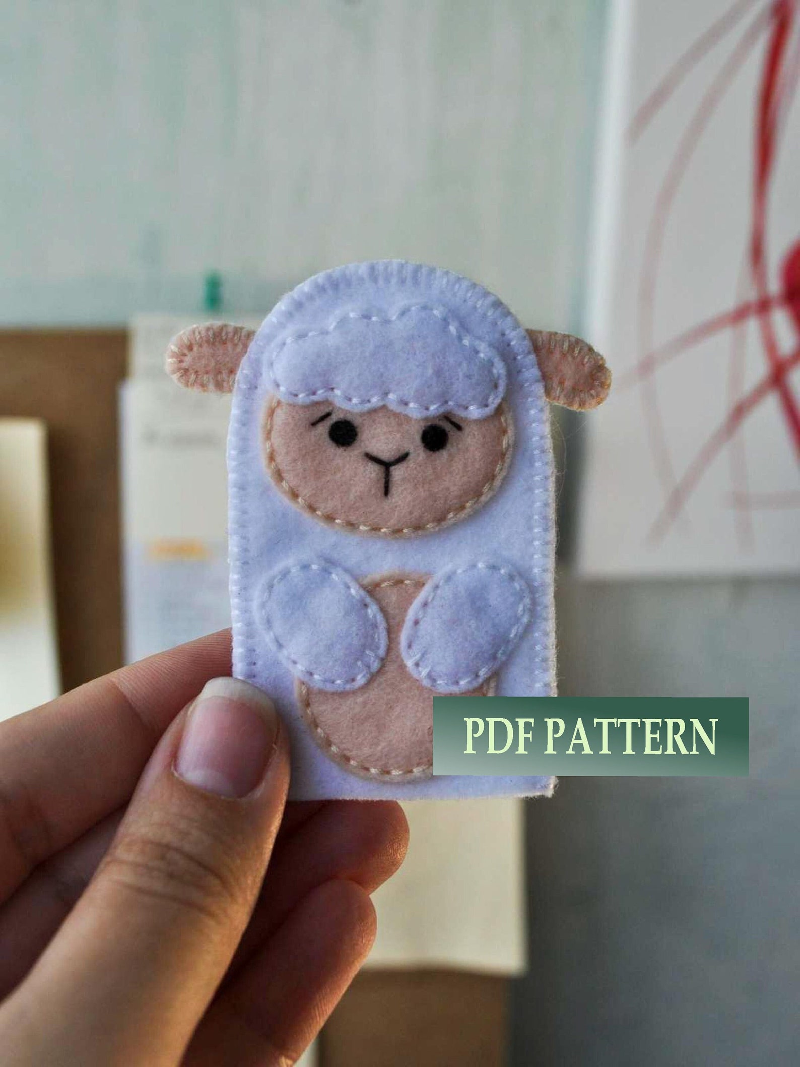 PDF Pattern – Felt Sheep Finger Puppet Sewing Pattern and Tutorial, DIY ...