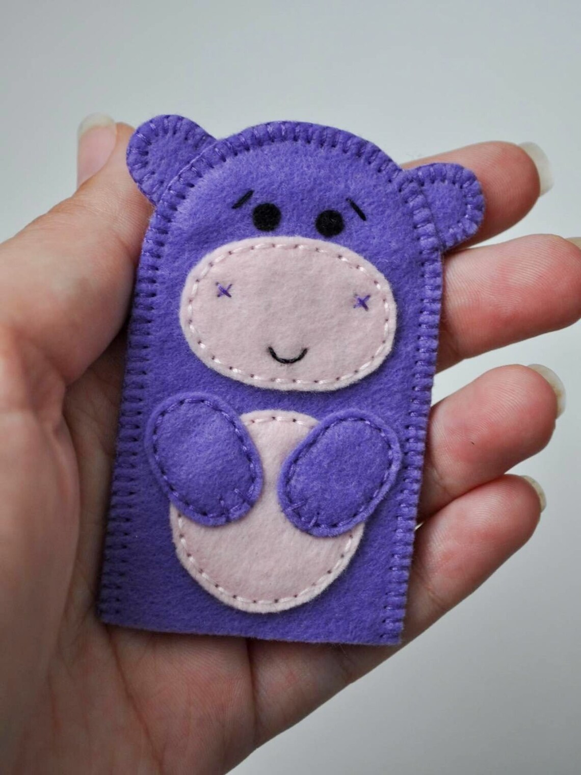 PDF Pattern, Felt Hippo Finger Puppet Pattern, Hippo Sewing Tutorial ...