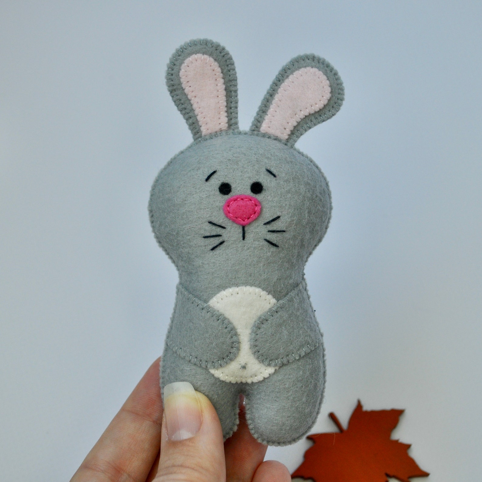 PDF Sewing Pattern: Tiny Felt Bunny. DIY Bunny Toy Plush. Easy Sewing ...