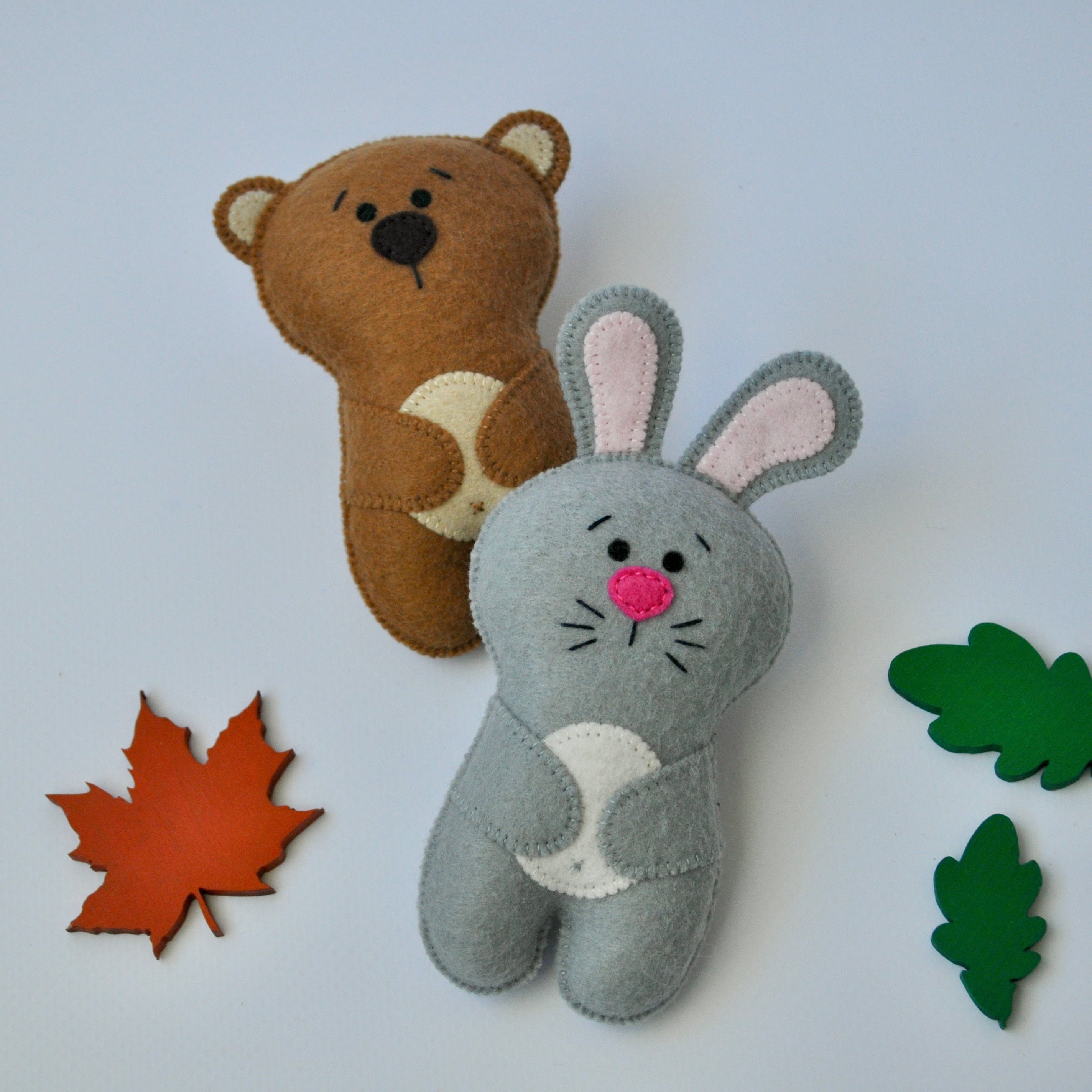 PDF Sewing Patterns: Tiny Felt Forest Animals. DIY Teddy Bear and Bunny ...