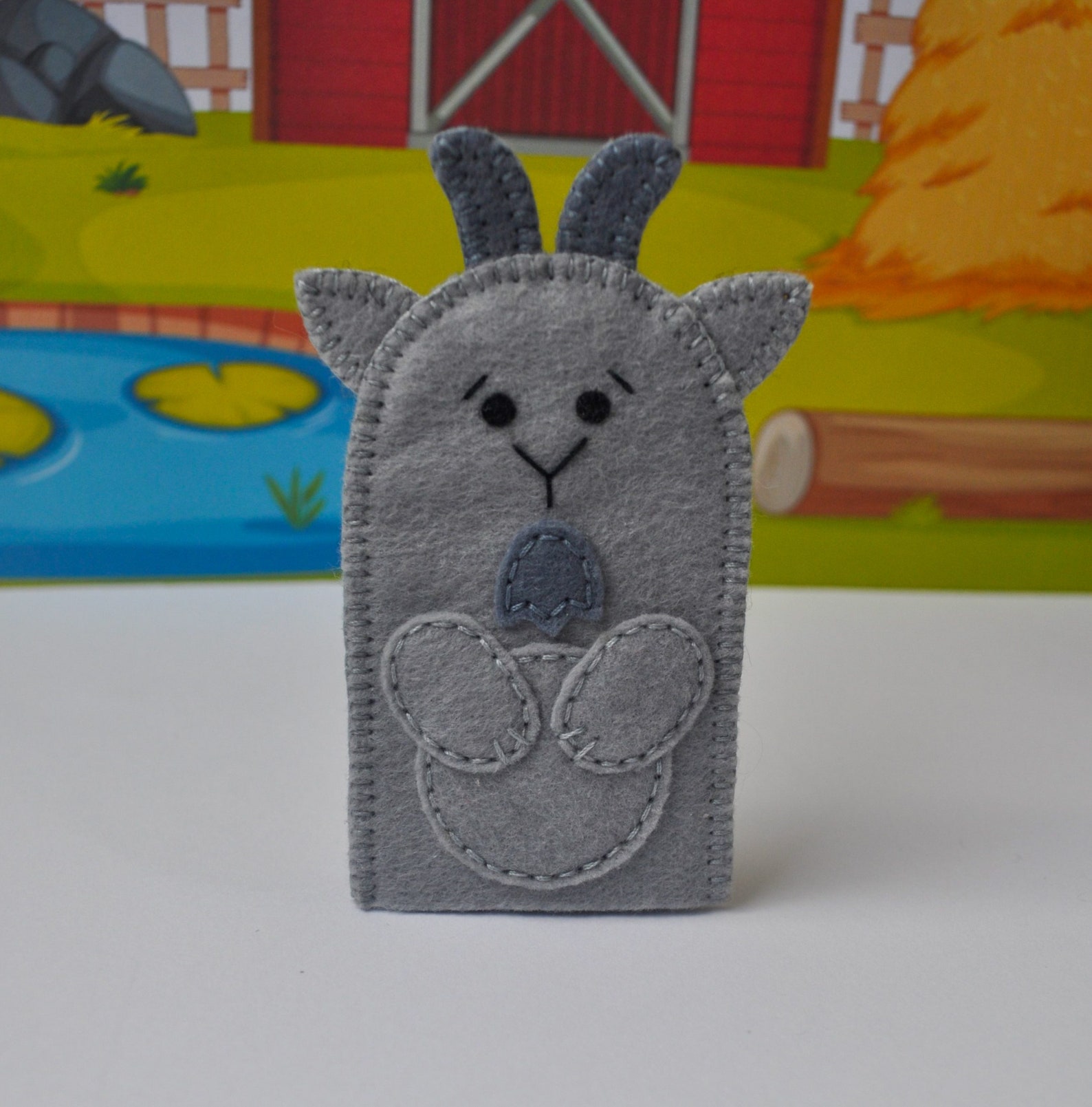 DIY Felt Farm Finger Puppets PDF Pattern for Cow Goat Sheep Horse and ...