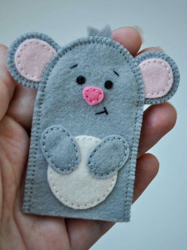 PDF Pattern, Felt Patter, Mouse Finger Puppet Pattern, Mouse Sewing ...