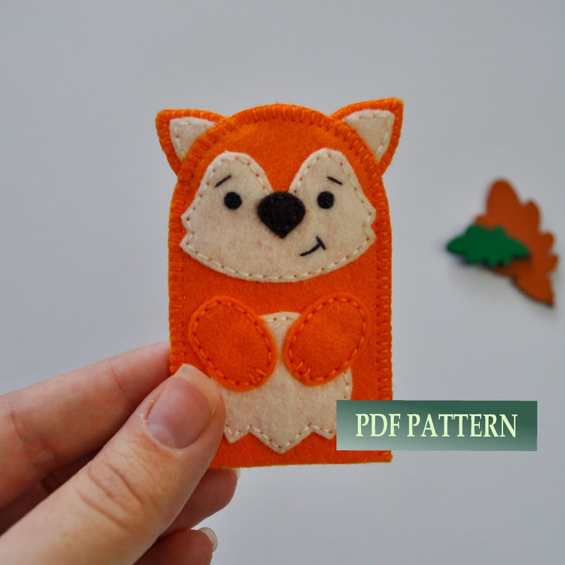PDF Pattern Felt Fox Finger Puppet, DIY Sewing Tutorial, Felt Toy for ...