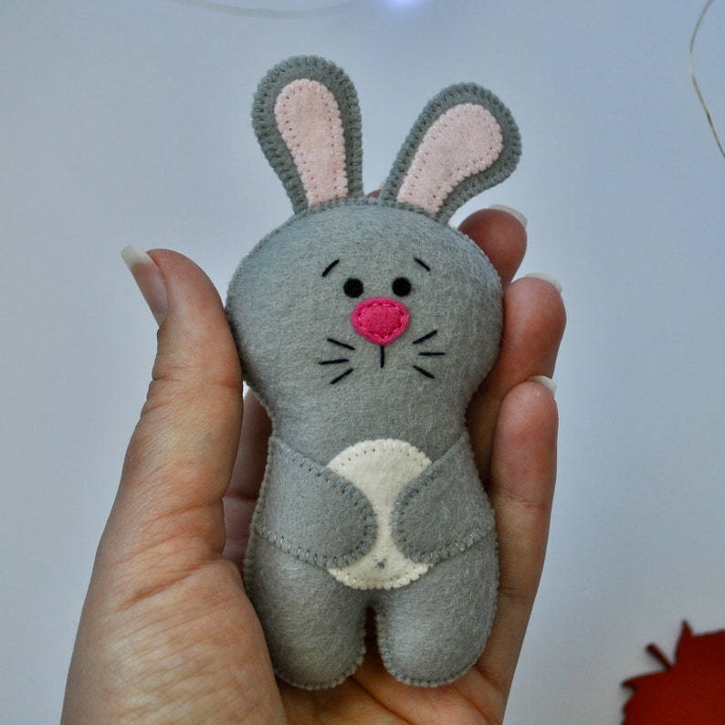 PDF Sewing Pattern: Tiny Felt Bunny. DIY Bunny Toy Plush. Easy Sewing ...