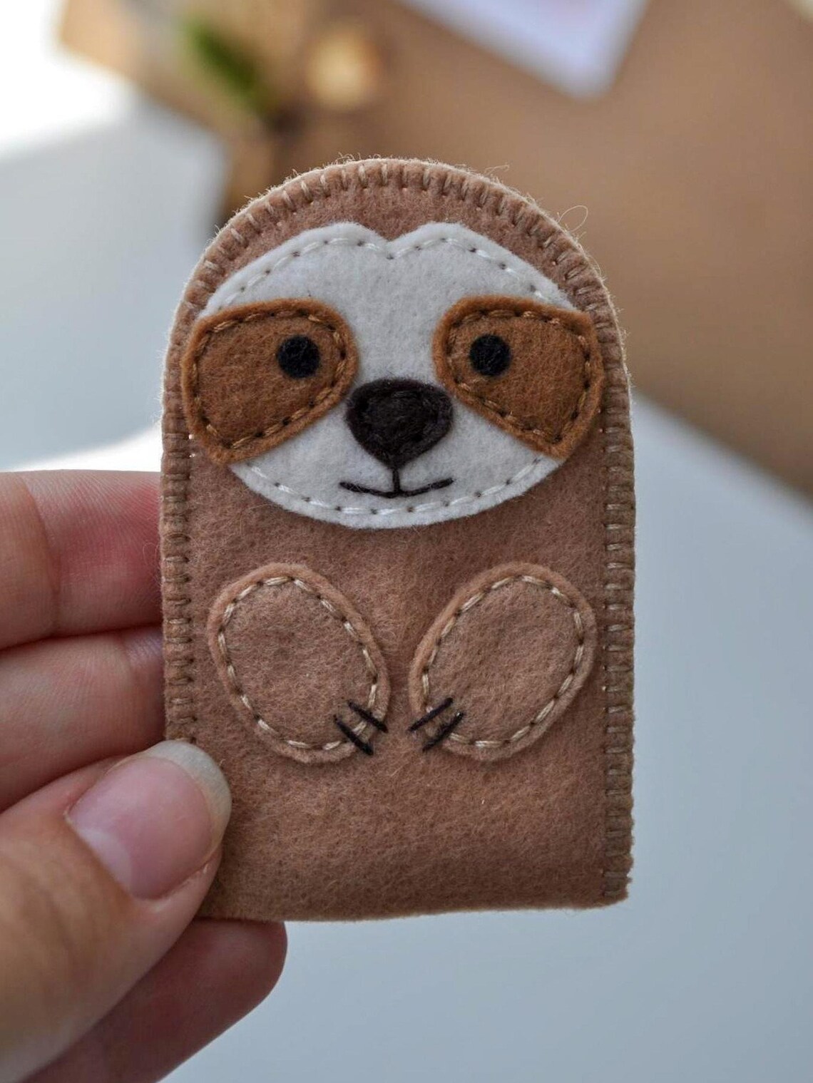 PDF Pattern, Felt Sloth Finger Puppet Pattern, Sloth Sewing Tutorial ...
