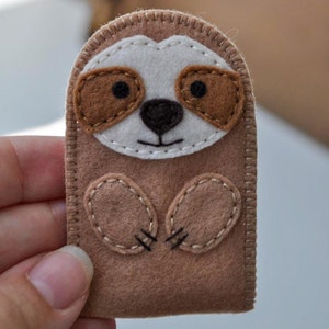 PDF Pattern – Felt Sloth Finger Puppet Pattern, Easy Sewing Tutorial ...