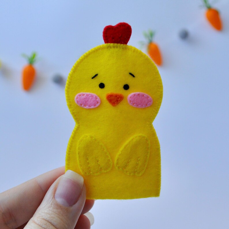 PDF Patterns: Easter Finger Puppet Set. Easy Sew Felt Bunny, Chick ...